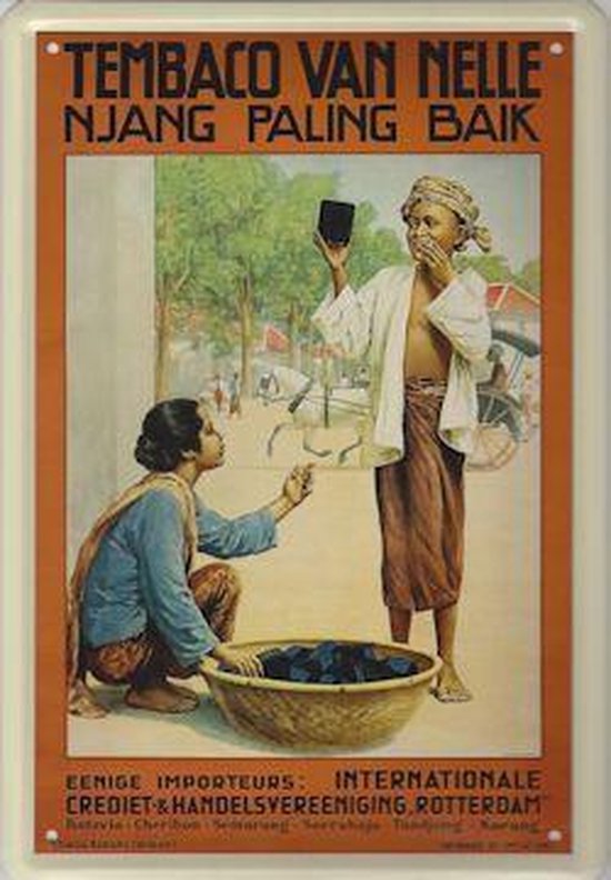 Van Nelle reclame Tembaco Njang Paling Baik reclamebord 10x15 cm | bol.com