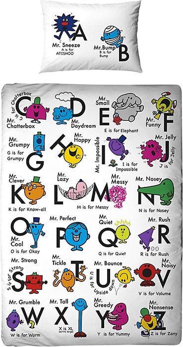Mr Men en Little Miss alfabet dekbedovertrek - 1 persoons | bol.com