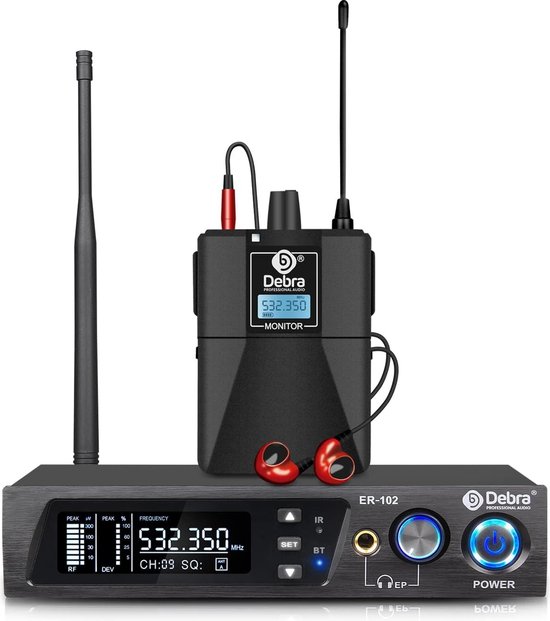 D Debra - Audio PRO ER-102 - UHF Single Channel Draadloos Monitor Systeem (2 Bodypack... | bol