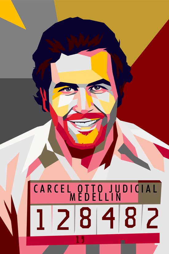 Pablo Escobar Poster | Pop Art Poster | Mugshot Escobar | Wpap | Pop ...