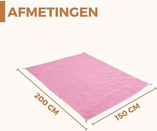 Homezie XXL Anti-zand Strandlaken - 200 x 150 cm - Roze - Strandkleed ...