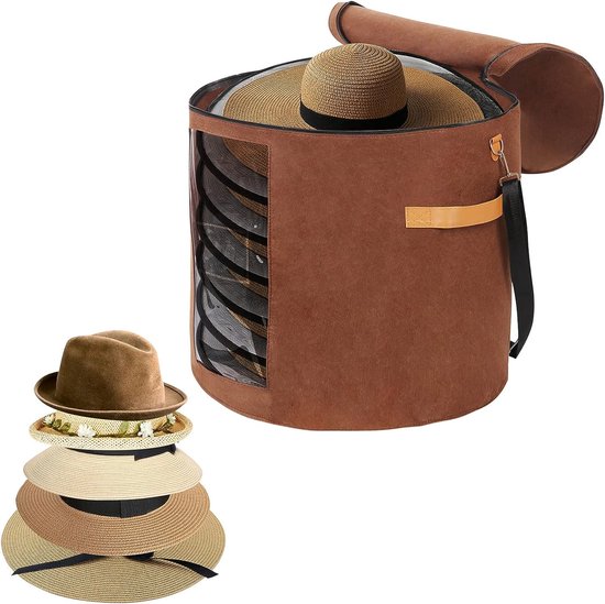 Grote hoedendoos, rond, met deksel, 19 inch, hoed, opbergdozen voor ...