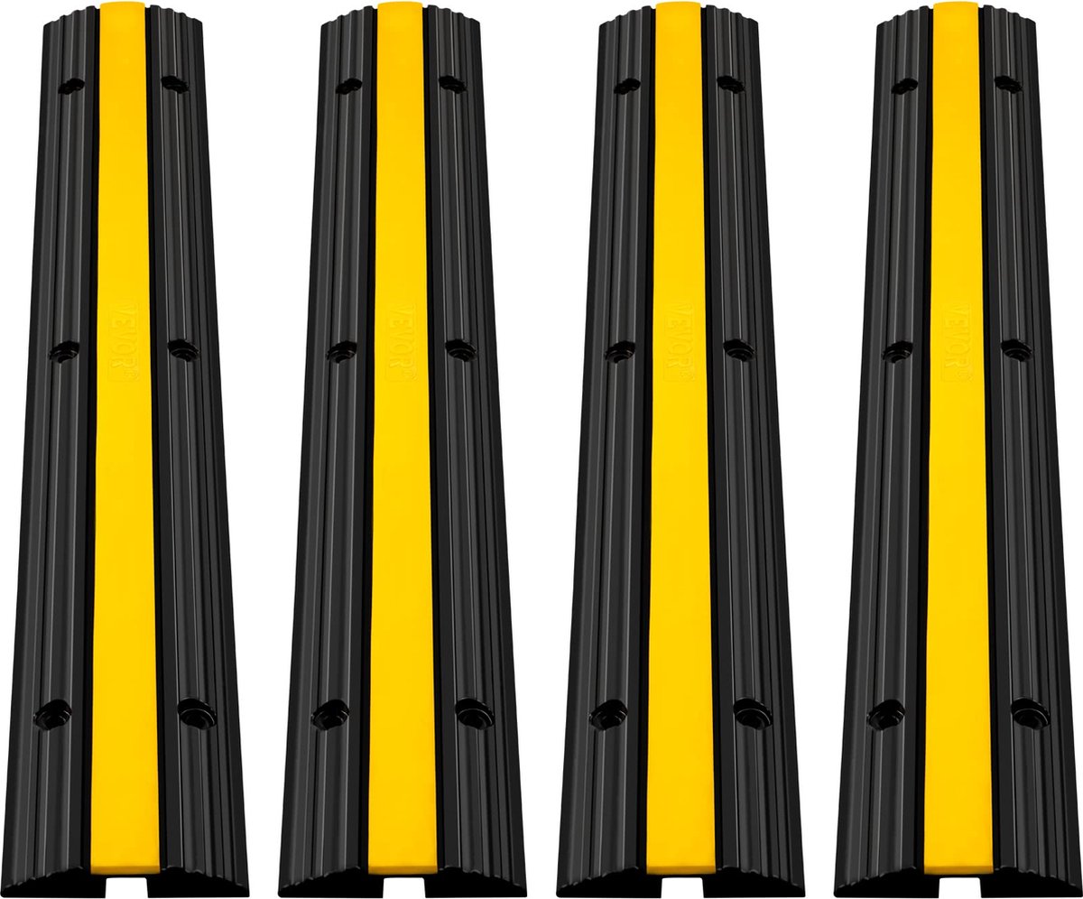 VEVOR Lot de 4 protège-câbles avec 1 fentes PVC et caoutchouc Rampe de ...