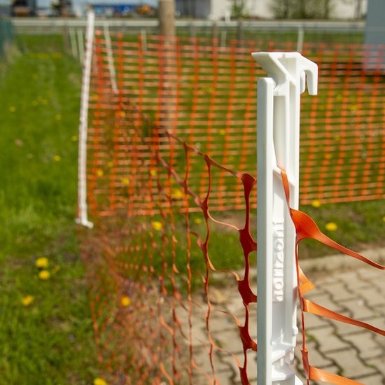 Sper-net; afschermnet; afzetnet of ski-net ORANJE: 50m lang, 1m hoog ...