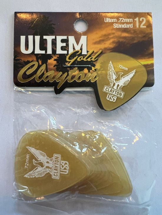 Clayton - Ultem Gold- standaard plectrum - 0.72 mm - 12-pack | bol