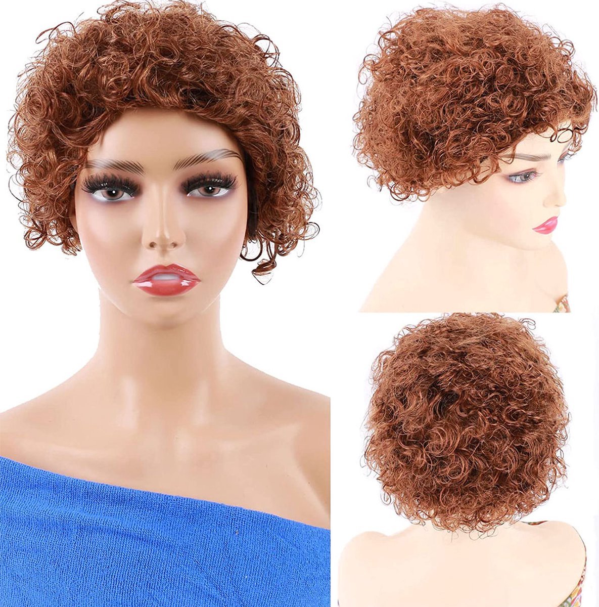 Elysium - Pruiken Dames Echt Haar - Pruik Kastanjebruin Bruin - Pruiken ...