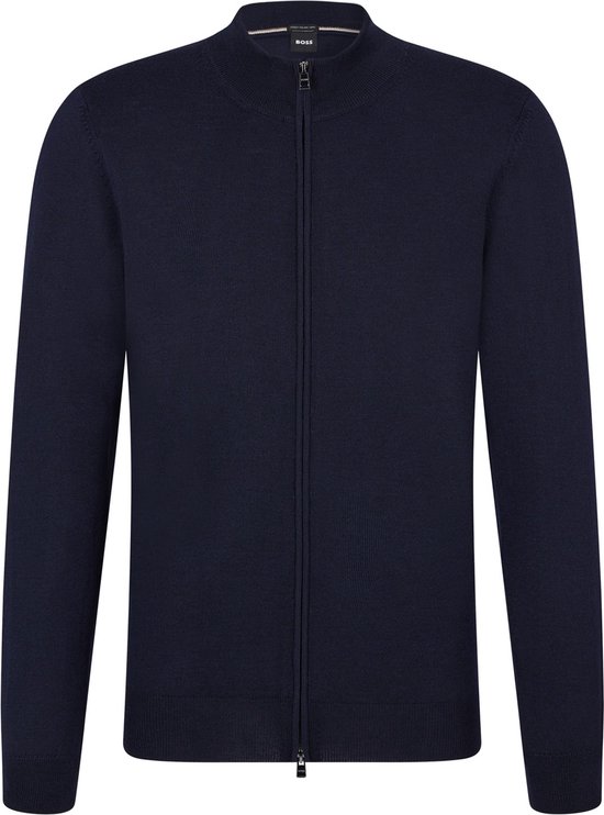 BOSS Balonso regular fit vest wol - heren vest middeldik - donkerblauw ...