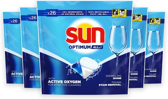 Sun Optimum Regular - Vaatwascapsules Voordeelverpakking - 130 stuks ...