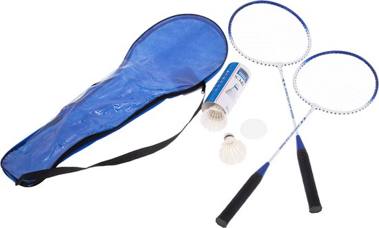 Playos® - Badmintonset - 2 Rackets - Blauw - in Hoes - Inclusief ...