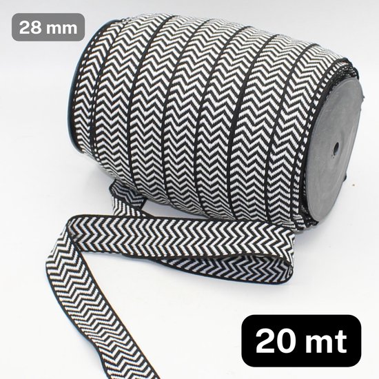 20 Meter JACQUARD LINT/GEWEVEN LINT met Geometrisch Motief, Breedte ...