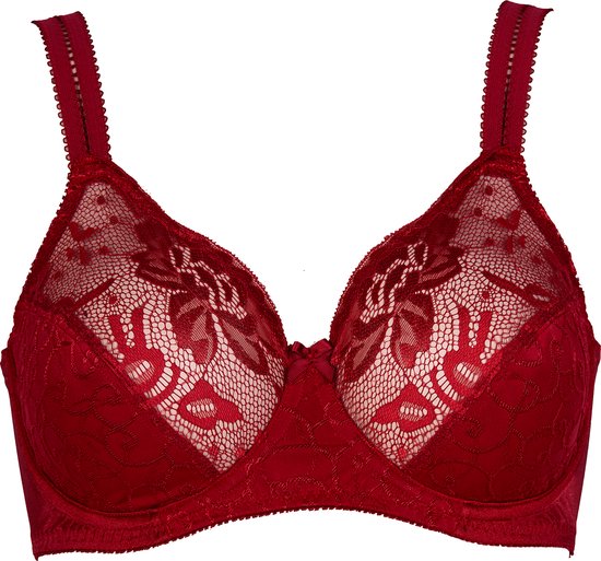 Elbrina Wire bra lace Dames Beha - Dark red - Maat 80D | bol