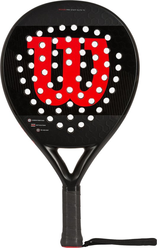 Wilson Pro Staff Elite TX Padel Racquet WR069411U, Unisex, Zwart ...