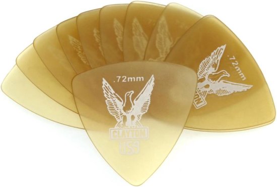 Clayton - Ultem Gold - Rounded Triangle plectrum - 0.72 mm - 12-pack | bol