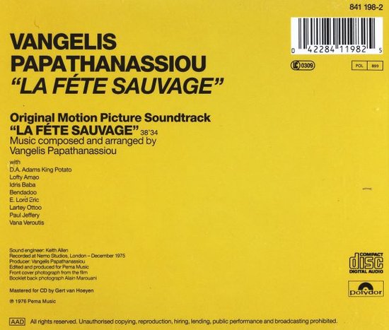 Fete Sauvage, Vangelis | CD (album) | Muziek | bol