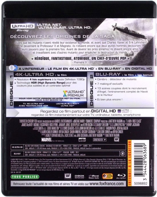 X-Men: First Class [Blu-Ray 4K]+[Blu-Ray], 2011 | Dvd's | bol