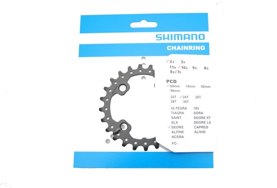 Kettingblad 24T Shimano Deore FC-M617 - zwart | bol