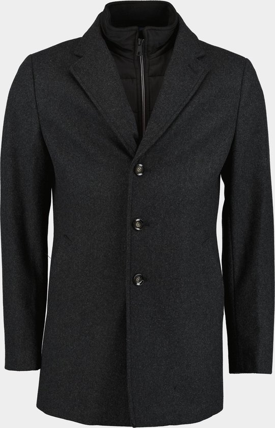 Bos Bright Blue Wollen Jas Grijs Job Coat Plain Wool 23301JO01BO/980 ...