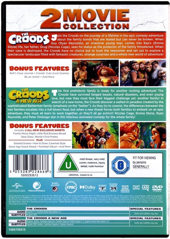 Croods: 2 Movie Collection (DVD) (Dvd), Ryan Reynolds | Dvd's | bol