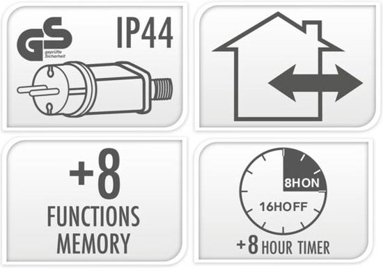 Microcluster Kerstverlichting -400 led- 8m -extra warm wit -Timer-... | bol