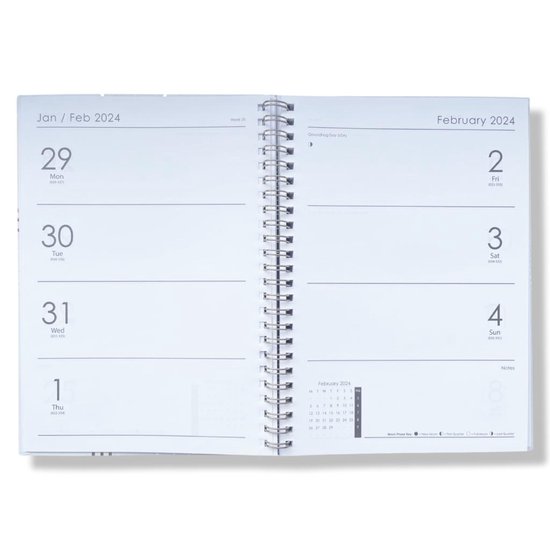 2024 Agenda - Luxe Weekagenda 7D/2P - A5 Hardcover met ringband- 15x21cm | bol