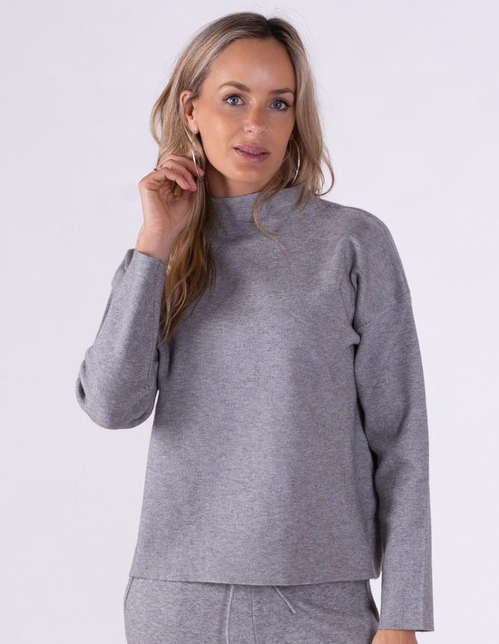 Dames trui grijs melee viscose langemouw met turtle col -Malmo | bol.com