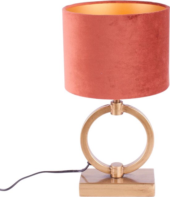 Tafellamp ring Devon small met kap | 1 lichts | koper / roest / goud ...
