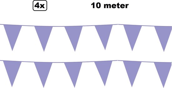4x vlaggenlijn lila 10 meter - Festival thema feest party verjaardag ...