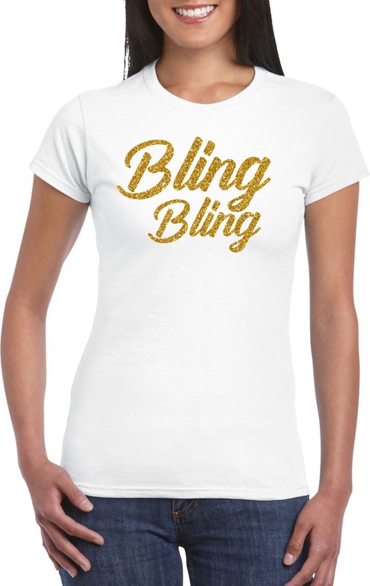 Bellatio Decorations Glitter glamour feest t-shirt dames - bling bling ...