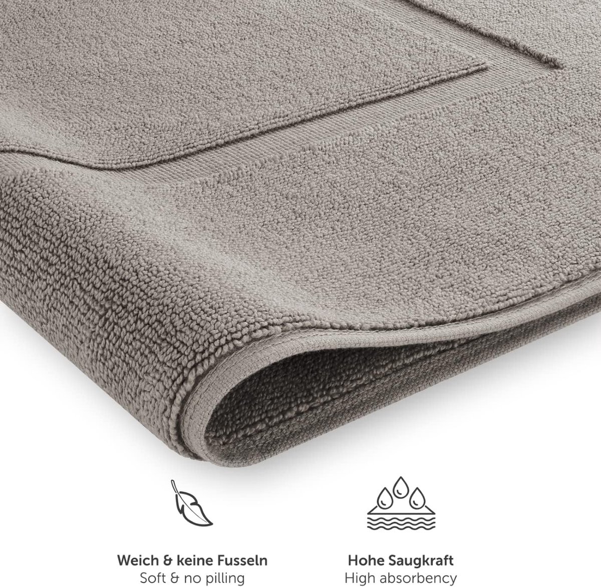 set van 2 badmatten, badmat - zachte douchemat, 100% katoen, Oeko-Tex ...