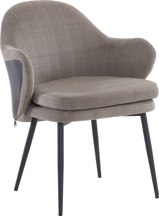 Merax Fluwelen Eetkamerstoelen - PU Leer - Luxe Eetkamerstoel Set van 2 - Bruin | bol.com