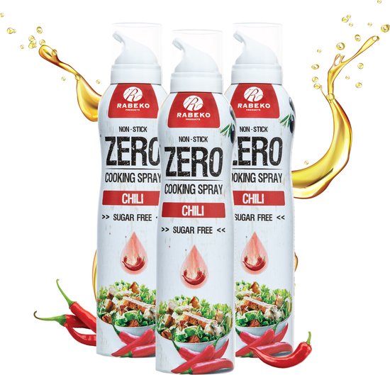 Rabeko Zero kookspray caloriearm | CHILI | 800 porties, 2 kcal per spray | Pannenspray... | bol