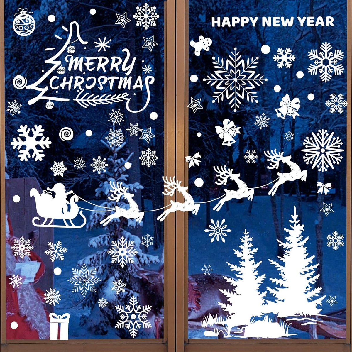 Raamstickers, 179 stuks, Kerstmis, raamstickers, sneeuwvlokken ...