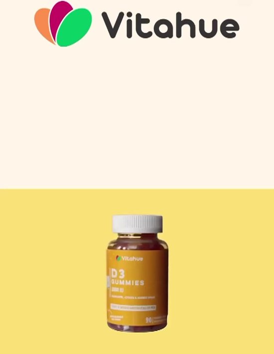 Vitahue D3 – Vitamine Gummies – Vitamine D3 – 50 mcg – 2000 IU – 90 Stuks Voor 1,5... | bol