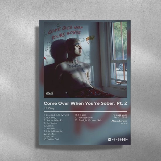 Lil Peep - metalen poster - Come Over When You're Sober, Pt. 2 ...