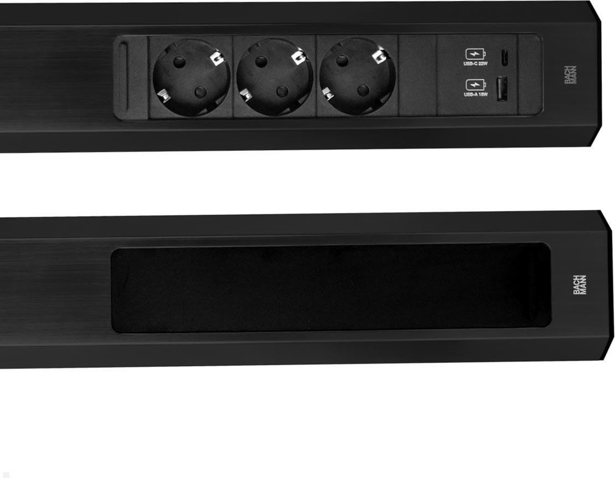 Casia 2 hoekstopcontact zwart 3 stopcontacten en usb laders ...