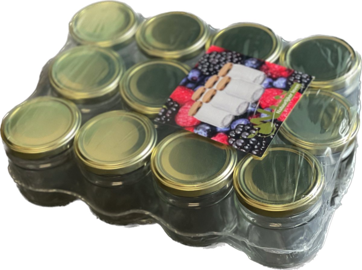 Glazen potjes 210ml 12 stuks - jampotjes - weckpotjes - inmaakpotjes ...