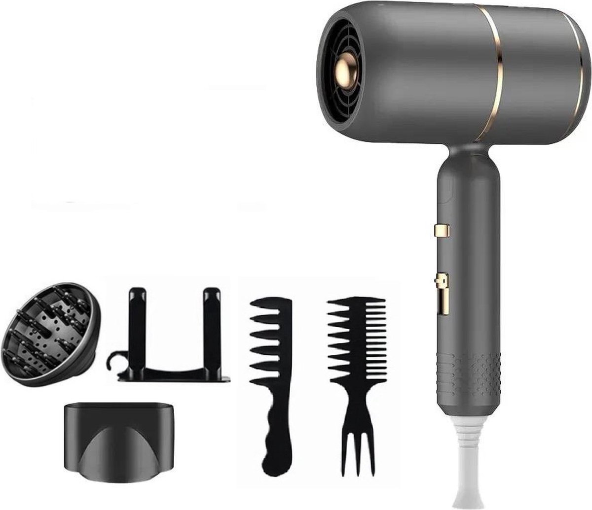 Föhn met Diffuser - 7 Delig Ionische Haardroger Krullen - 2000 WATT - 3 ...