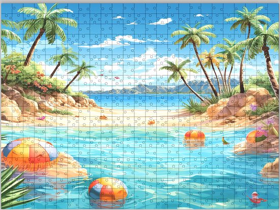 Vakantie aan Strand met Palmbomen Puzzel - Ontsnap naar het ...