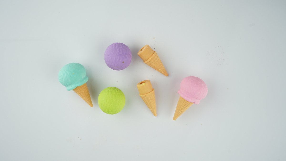 Ainy Kawaii IJshoorn Gummen - een set van 4 schattige gummen, onmisbaar ...