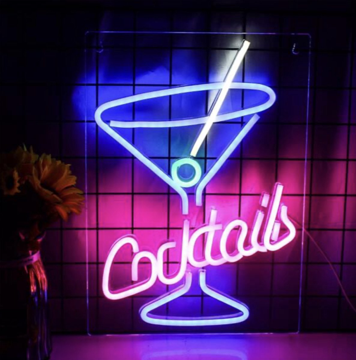 Neon verlichting cocktail - Cocktail - Cocktails - Neon wandlamp - Neon ...