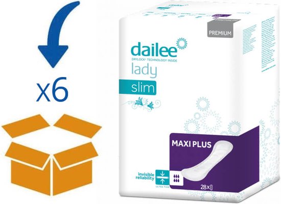 Dailee Lady Premium Slim Maxi Plus - 6 pakken van 28 stuks ...