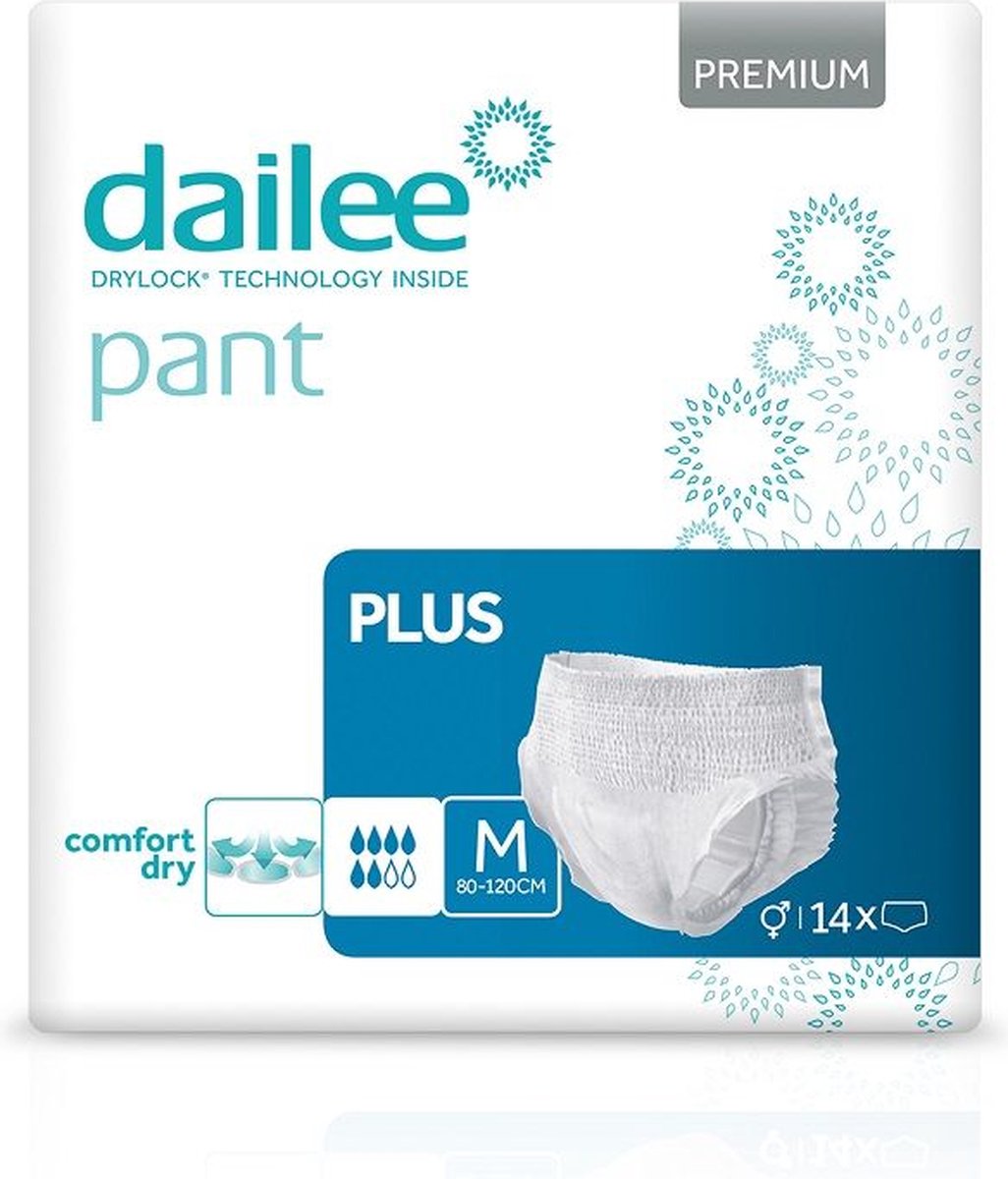 Dailee Pants Premium Plus Medium - 14 stuks - Incontinentie broekjes | bol