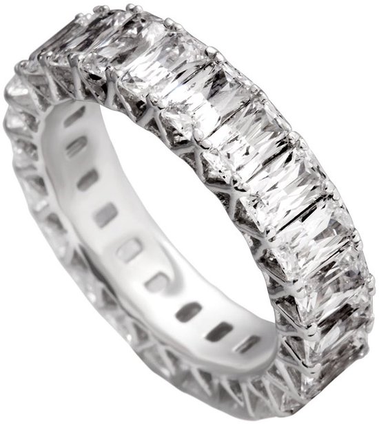Diamonfire - Zilveren ring met steen Maat 17.0 - Rechthoekige steen ...