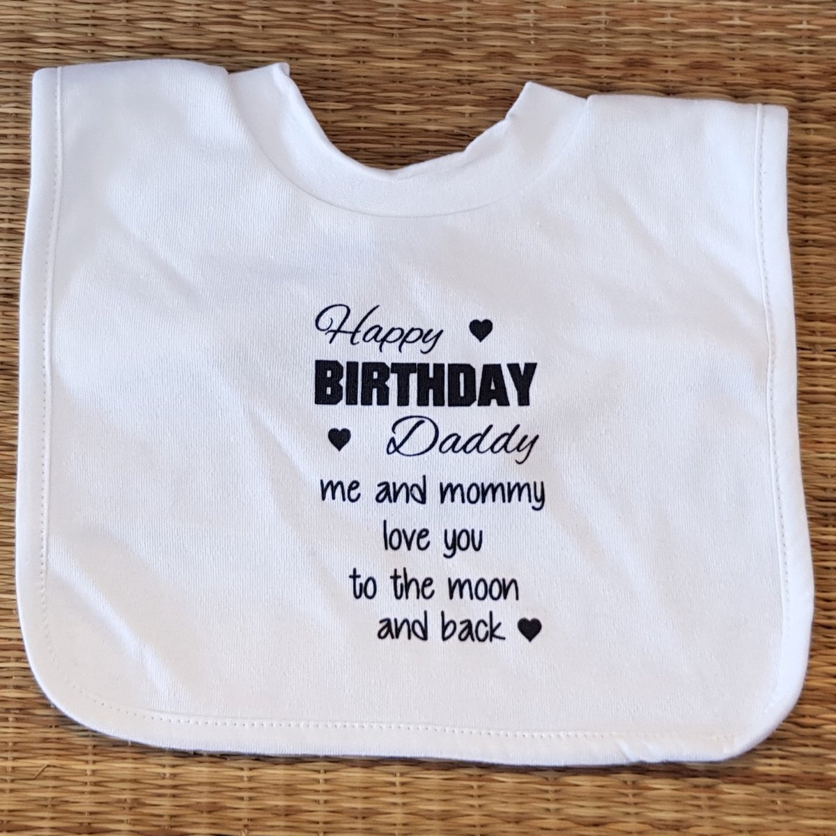 Baby Slabbetje met tekst - gefeliciteerd papa jarig verjaardag Happy ...