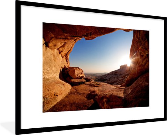 Fotolijst incl. Poster - Grot - Woestijn - Zon - Landschap - 120x80 cm ...
