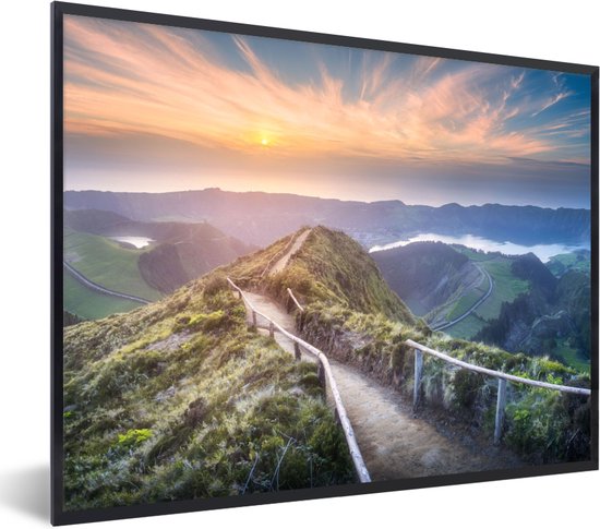 Fotolijst incl. Poster - Bergen - Zon - Natuur - 80x60 cm - Posterlijst ...