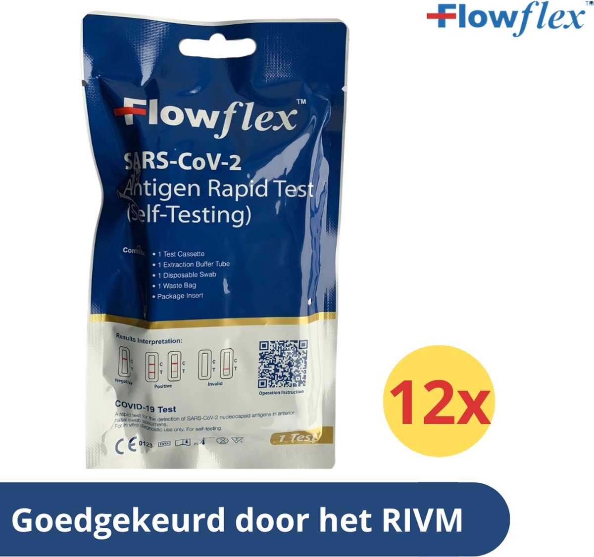 Zelftest - Covid-19 - Corona zelftest - Corona sneltest - FlowFlex - 12 ...