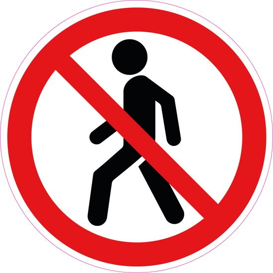 10x 10cm Verboden hier te wandelen Sticker | Pictogram sticker | bol.com