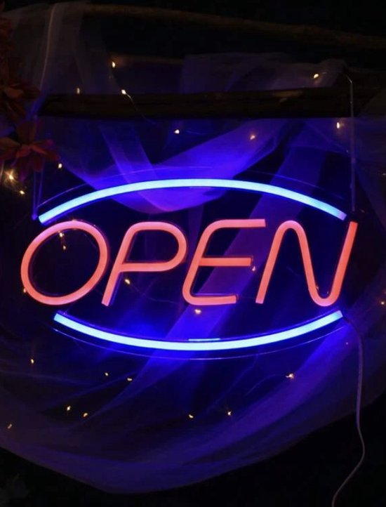 Neon verlichting open groot - Open - Open groot - Neon wandlamp - Neon ...