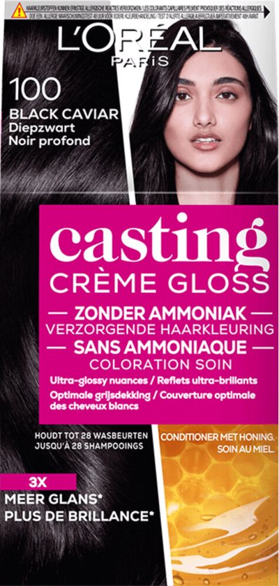 2x L'Oréal Casting Crème Gloss Semi-Permanente Haarkleuring 100 Black ...
